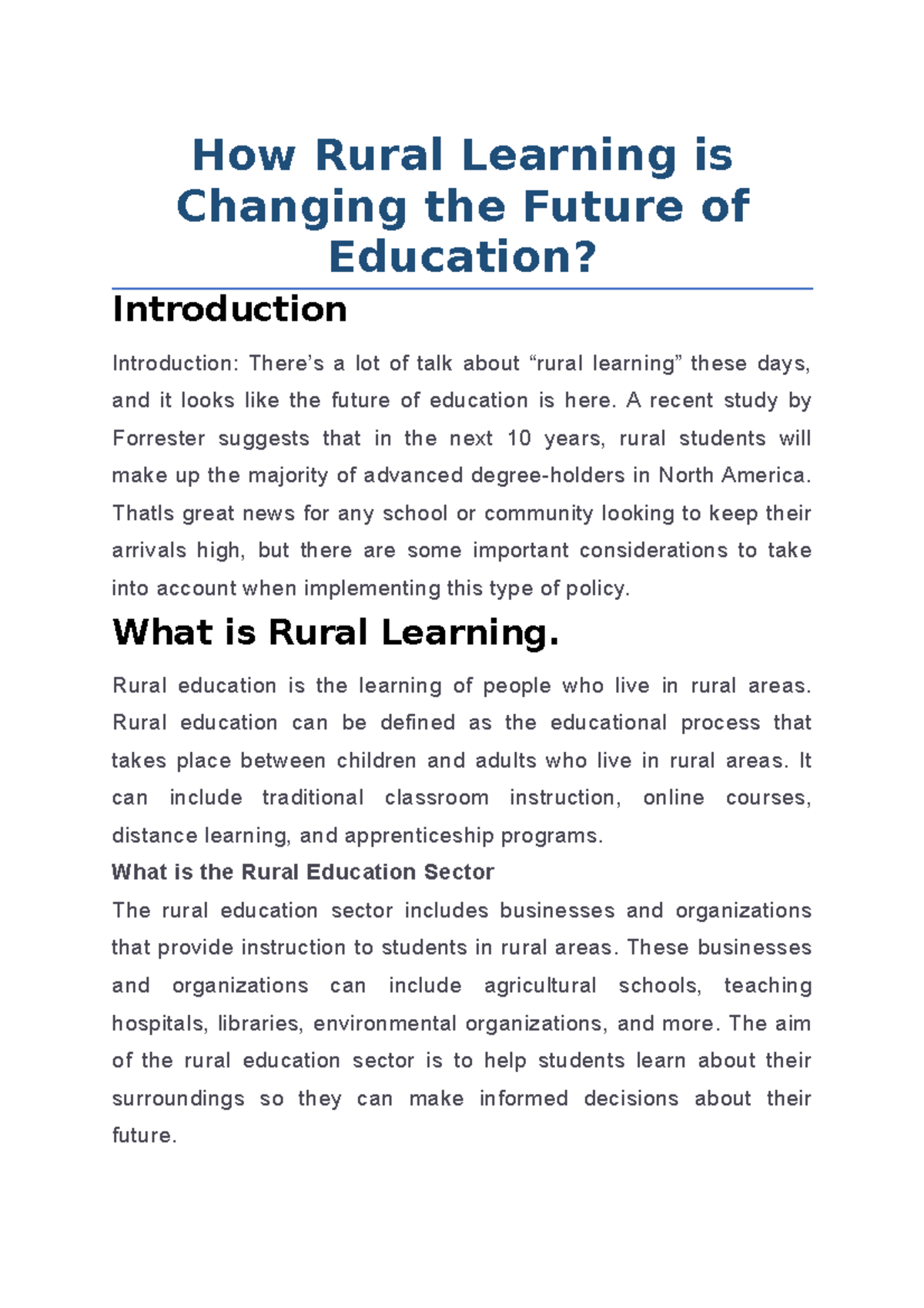 How Rural Learning is Changing the Future of Education - How Rural ...
