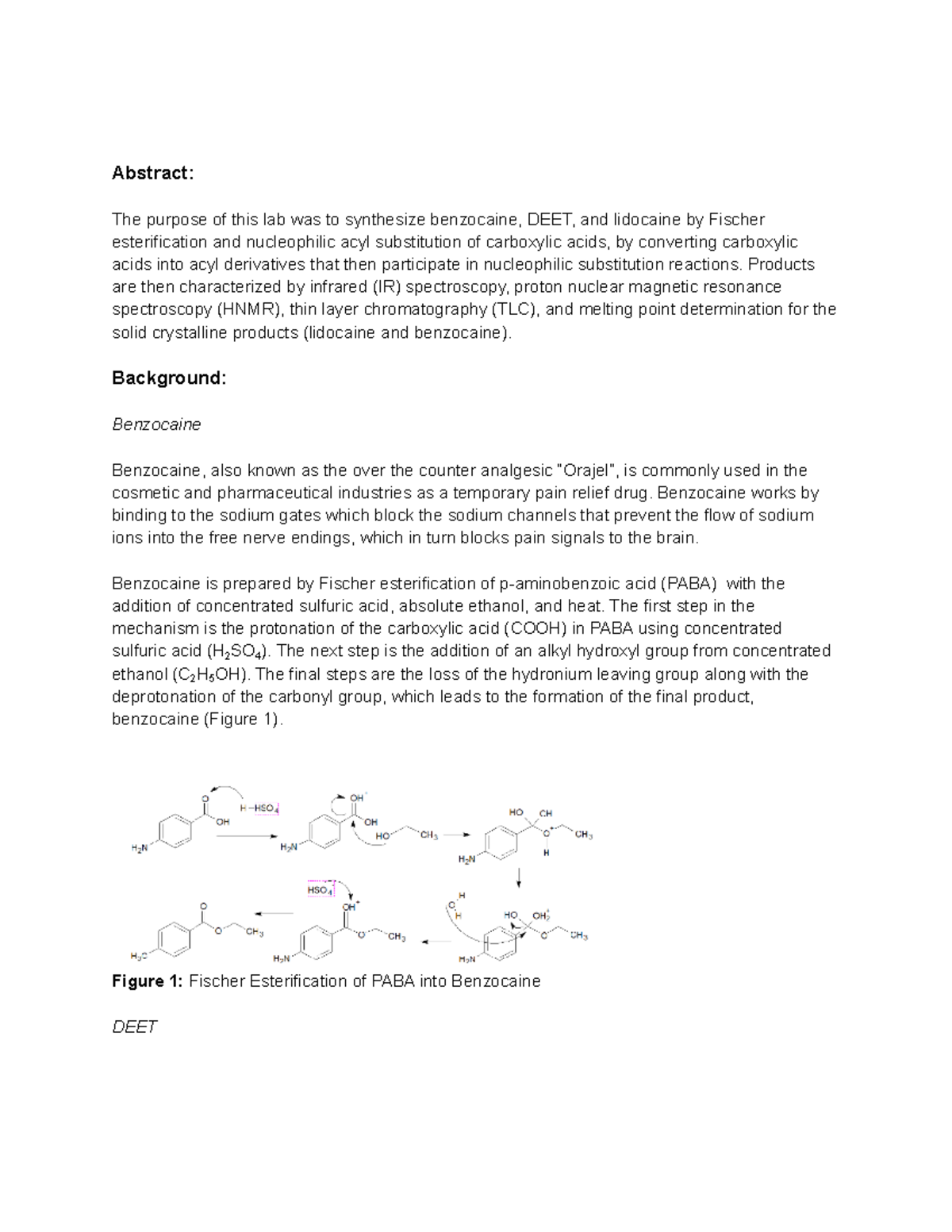 Chem 333 Project 1 Lab Report - Abstract: The purpose of this lab was ...