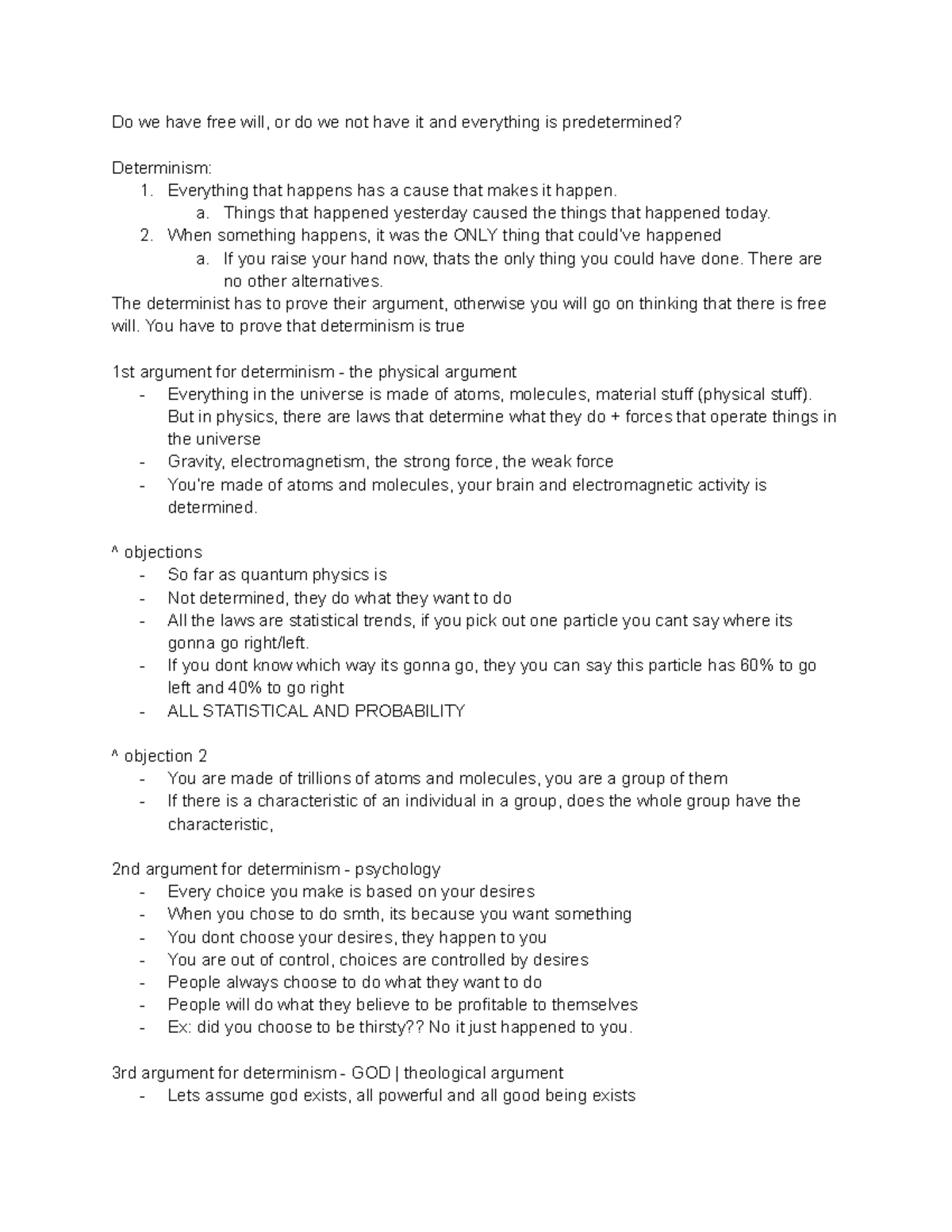 Determinism - free will - Do we have free will, or do we not have it ...