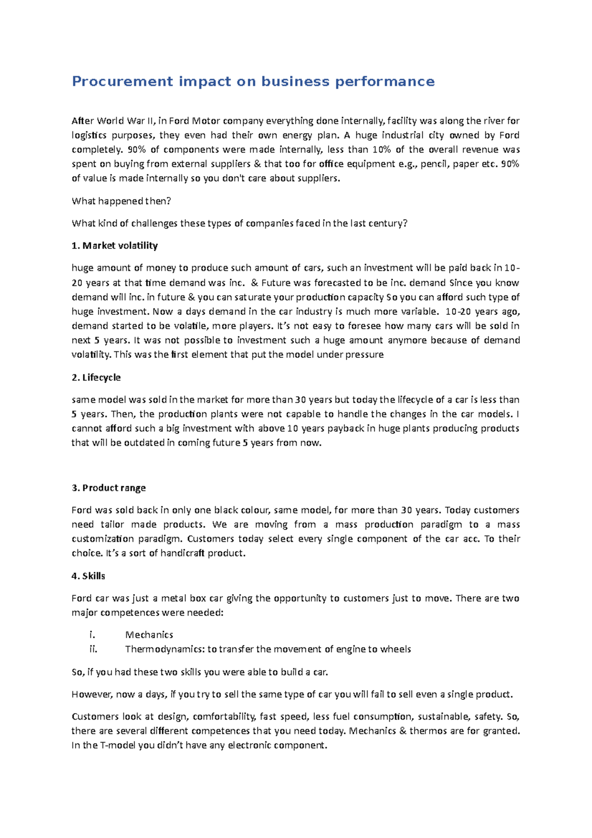 Procurement impact on business performance - A huge industrial city ...