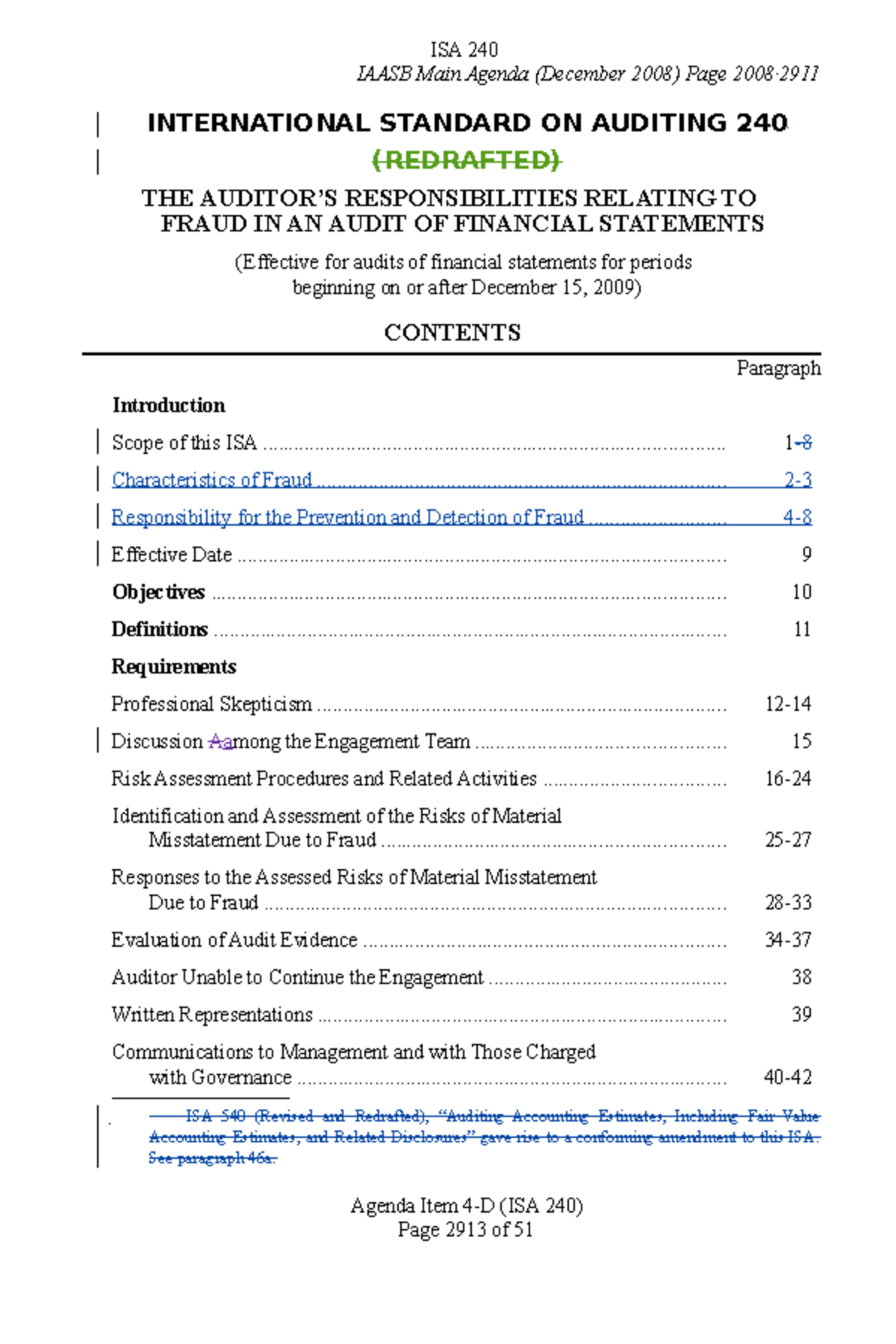 4536 - Short note - ISA 240 IAASB Main Agenda (December 2008) Page 2008 ...