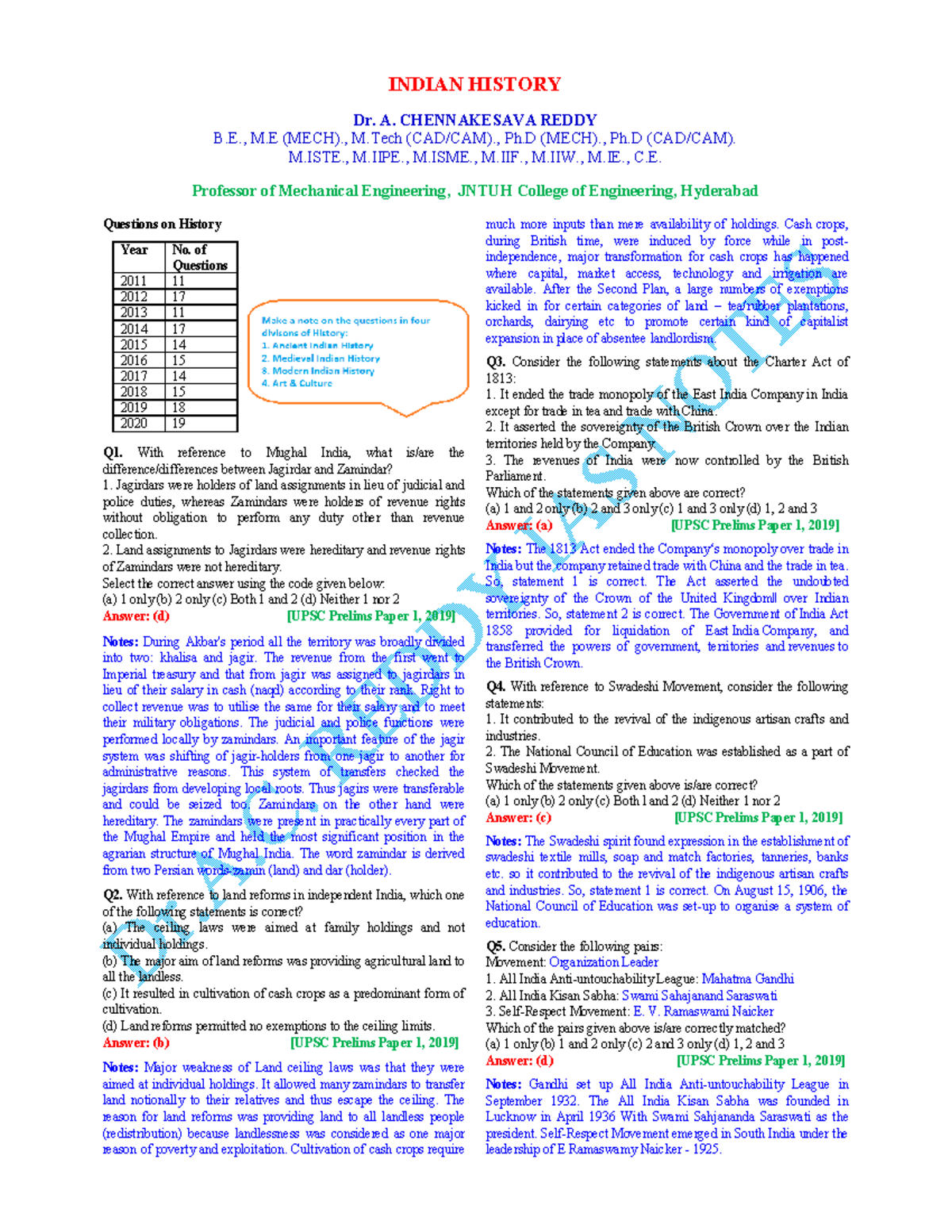 H-03 - Bbnnnnn - INDIAN HISTORY Dr. A. CHENNAKESAVA REDDY B., M (MECH ...