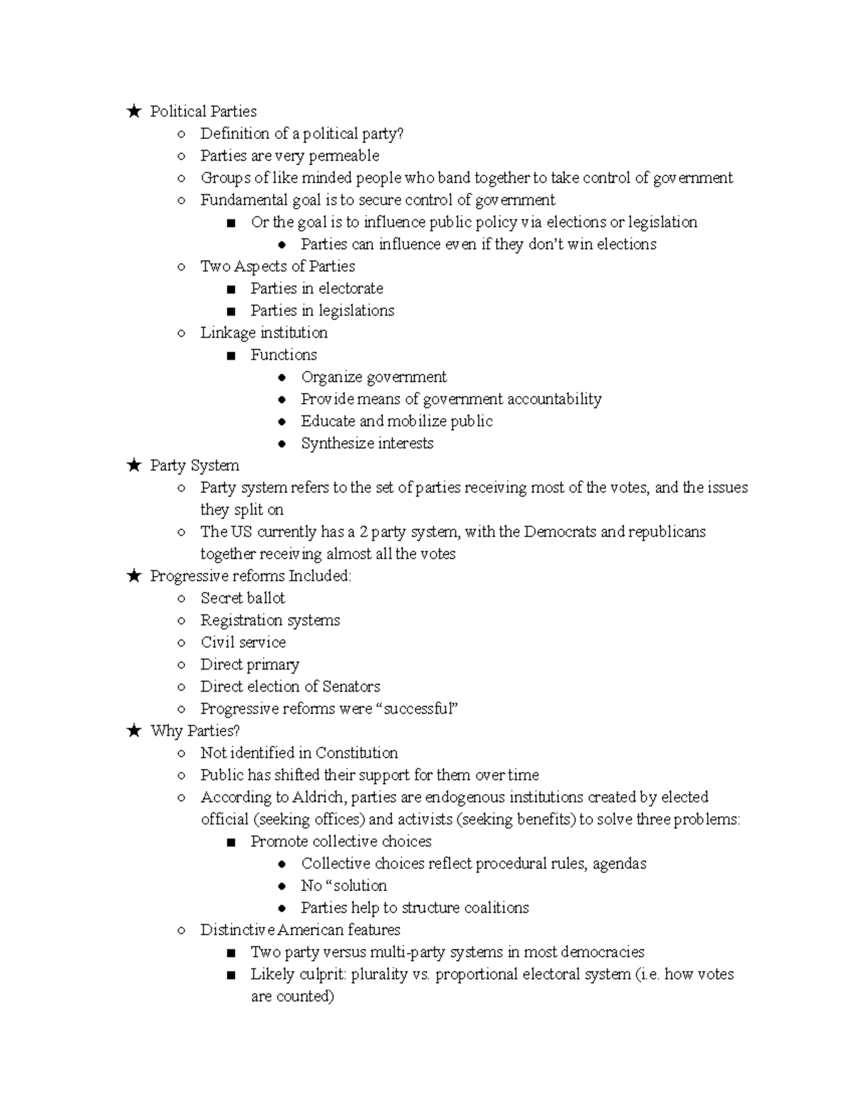 October 31 Notes - ★ Political Parties Definition of a political party ...