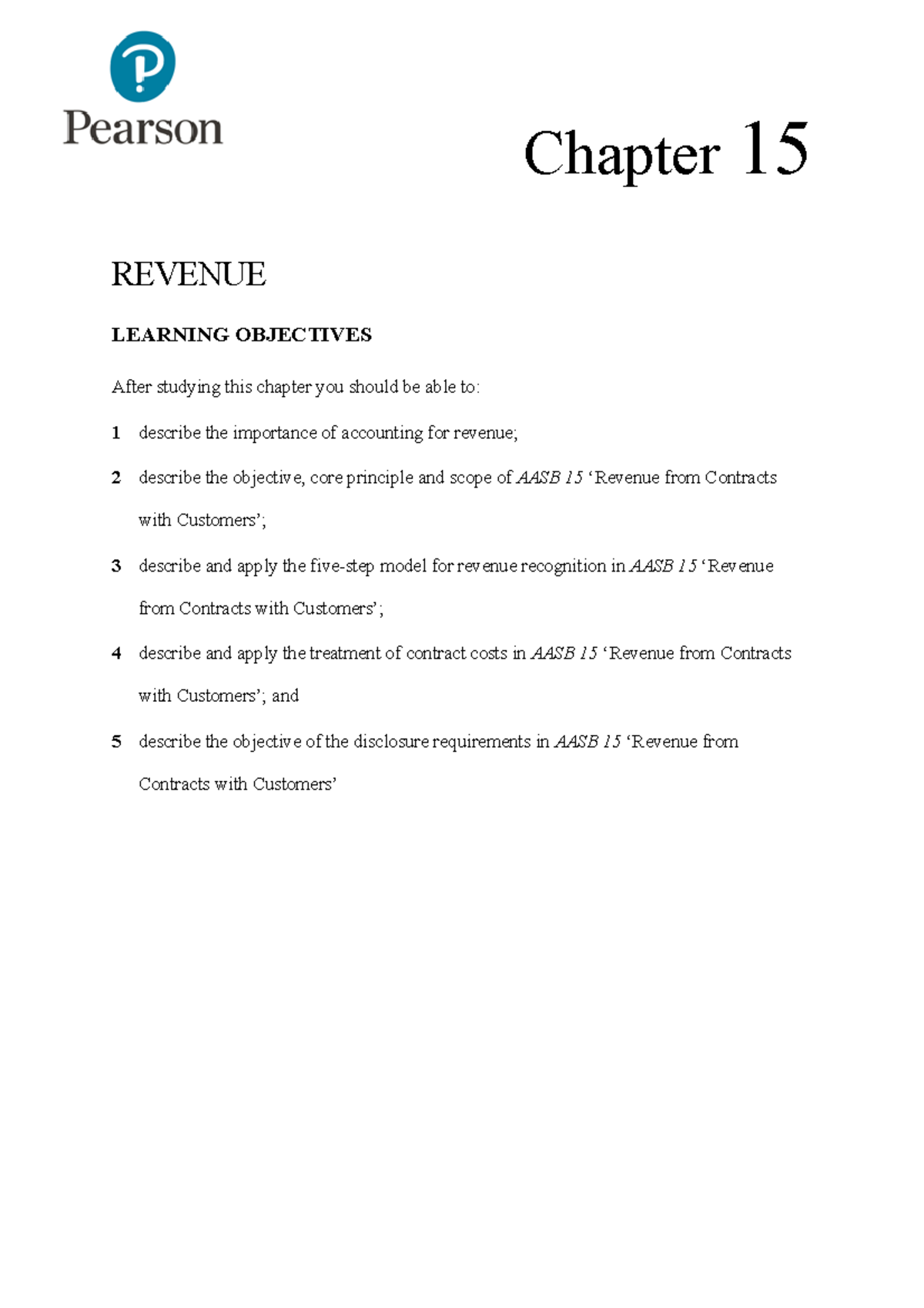 management accounting solution chapter 15 - Chapter 15 REVENUE LEARNING ...