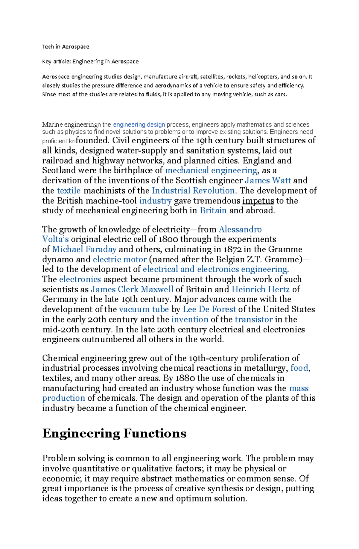 Tech in Aerospace - Lecture notes 7 - Tech in Aerospace Key aricle ...