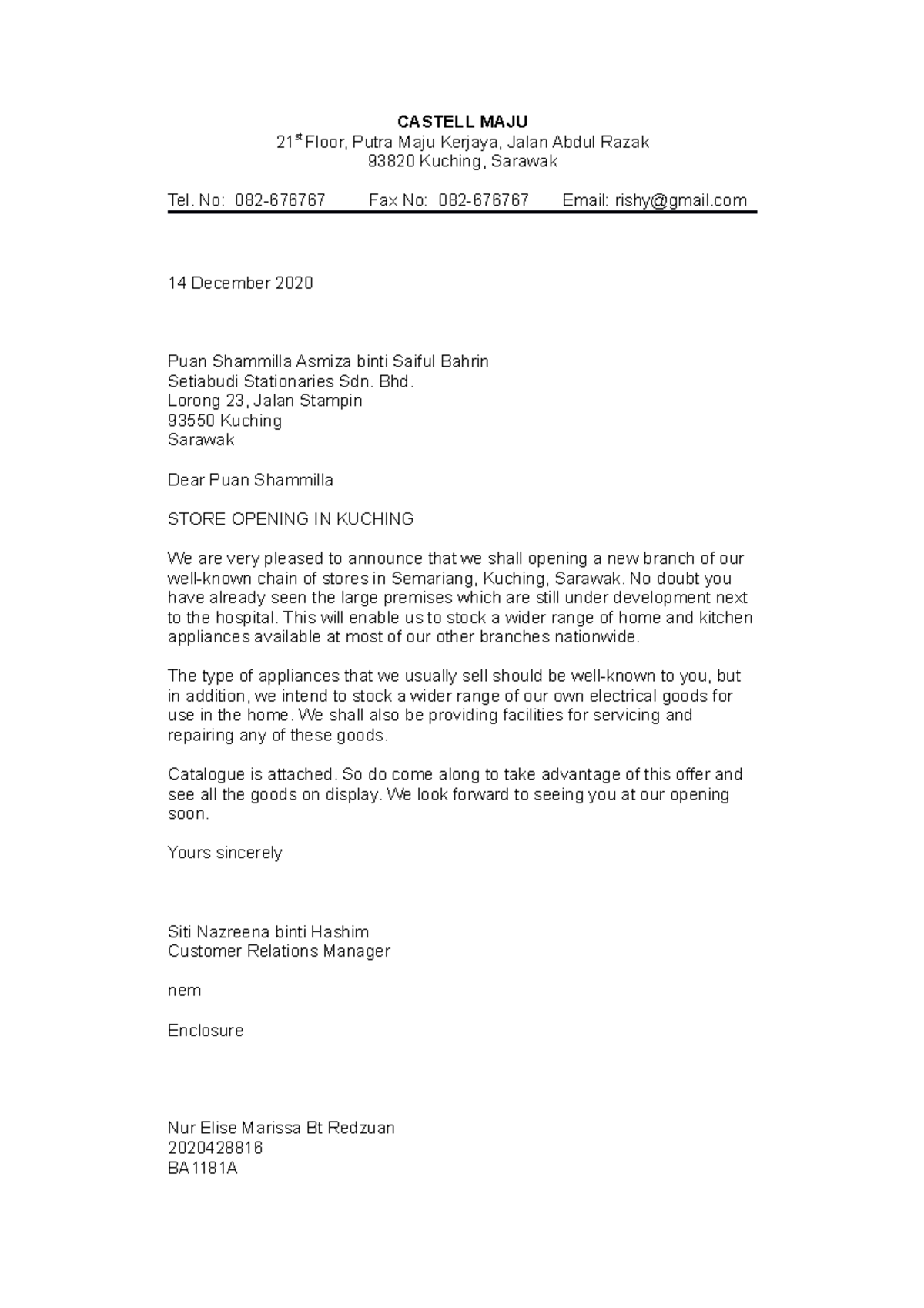 Castell MAJU (OBM121) - CASTELL MAJU 21 st Floor, Putra Maju Kerjaya, Jalan Abdul Razak 93820 ...