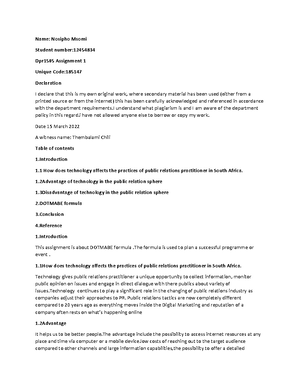 DPR1501 Assessment 3 - DPR1501-23-S1 ASSESSMENT THREE 2023 ASSESSMENT THREE DPR INTRODUCTION TO ...