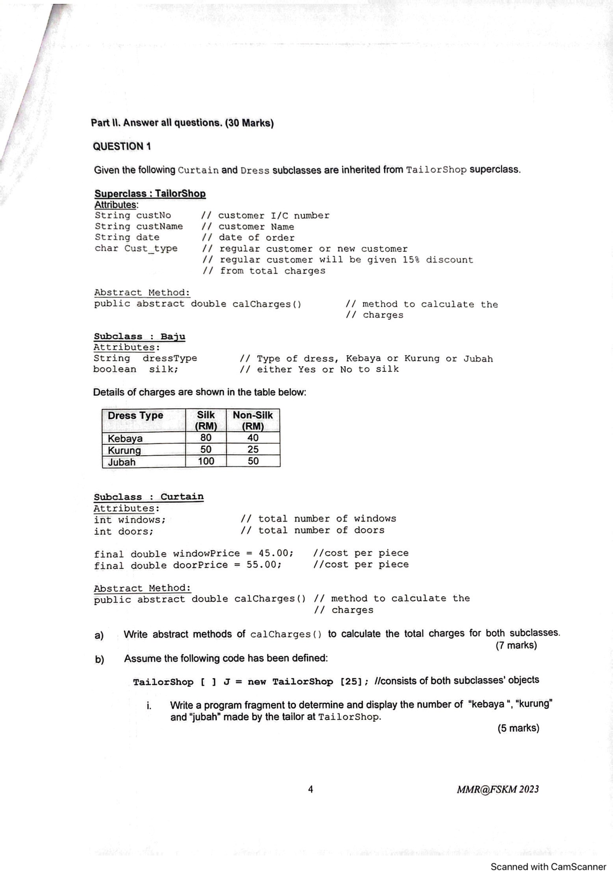 Answer scheme test 1 584 - Computer Science - Studocu