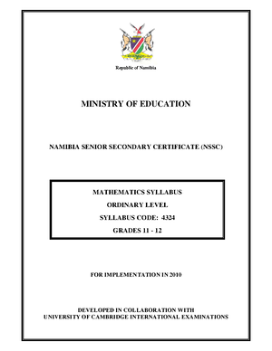 BSC410S NUST Course Outline Semester 1 2022 Final - Programme: All ...