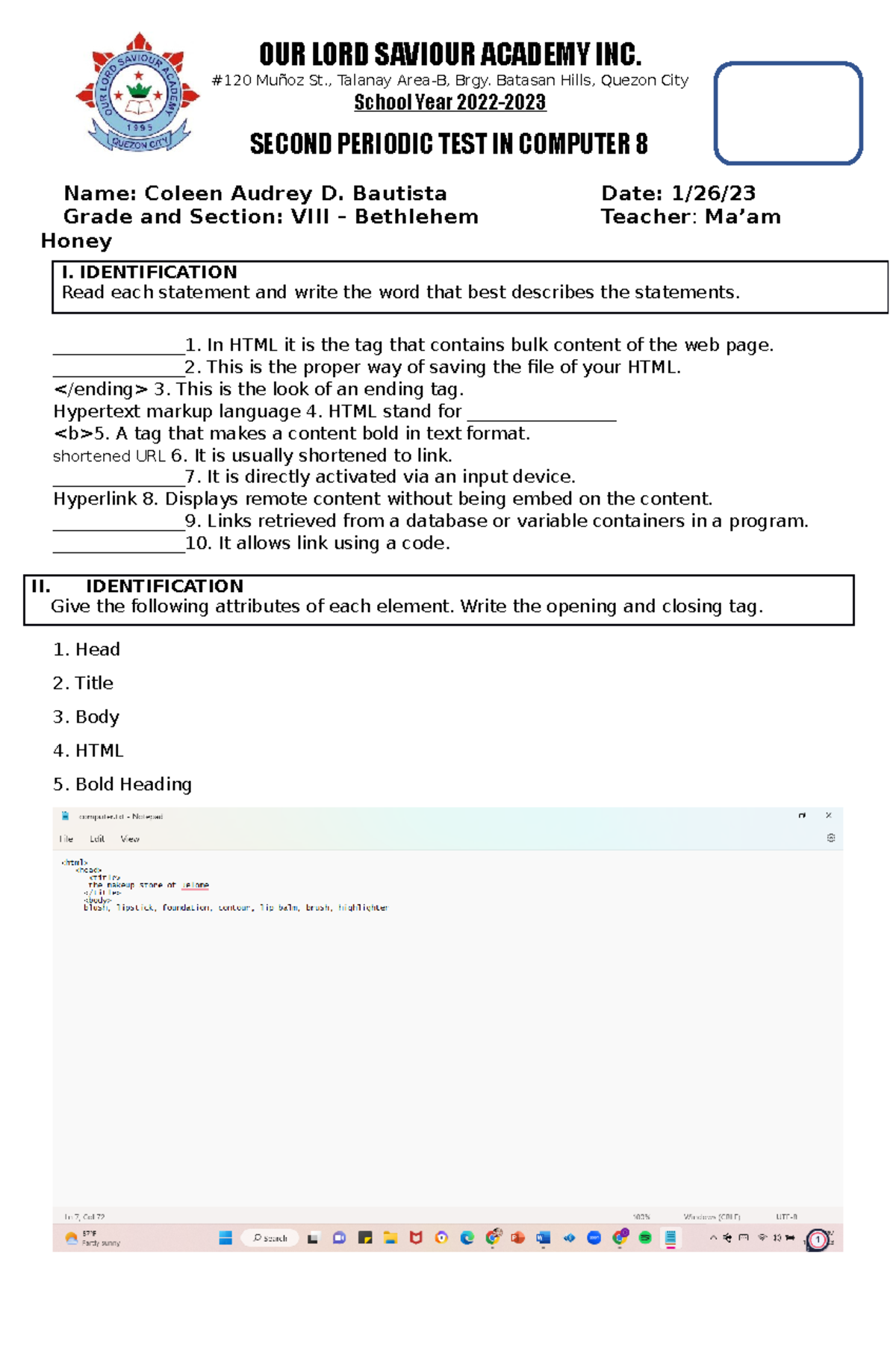 Computer 8 - qqwreyiougfutere - OUR LORD SAVIOUR ACADEMY INC. #120 ...