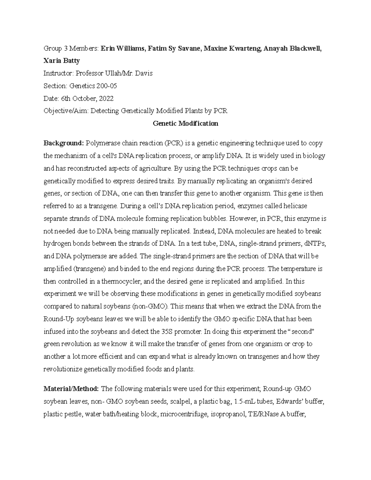 GMO%20Lab - GMO%20Lab - Group 3 Members: Erin Williams, Fatim Sy Savane ...