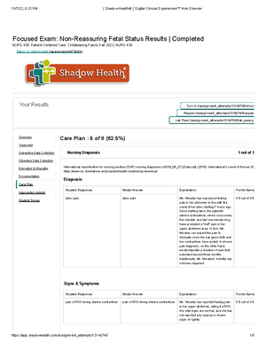 Shadow Health Postpartum Care Documentation - 10/9/22, 6:36 PM | Shadow ...