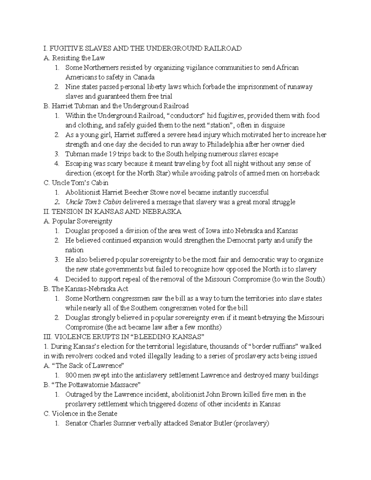 Underground Railroad - I. FUGITIVE SLAVES AND THE UNDERGROUND RAILROAD ...