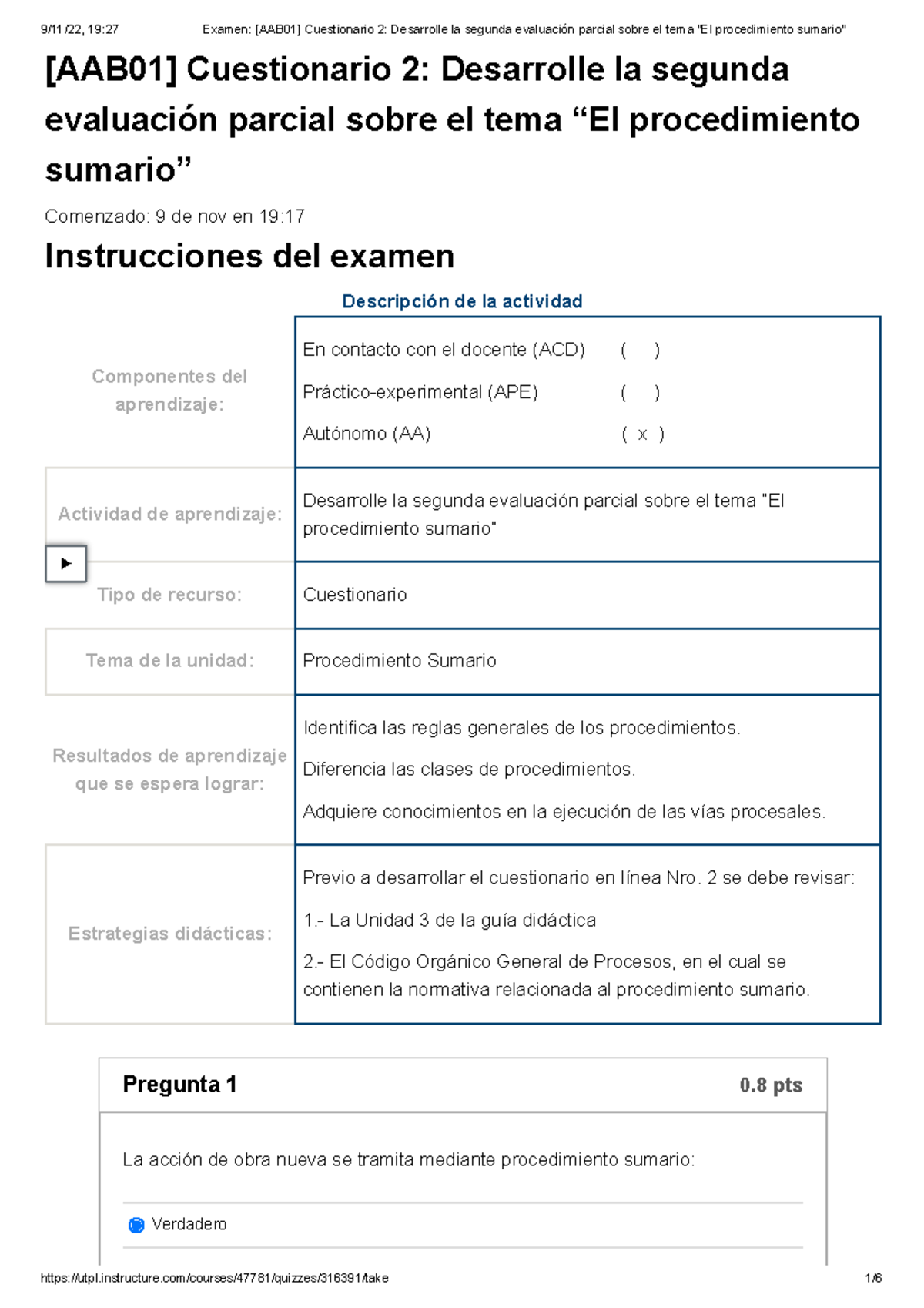 Nota 10 Examen [AAB01] Cuestionario 2 Desarrolle la segunda evaluación parcial sobre el tema “El ...