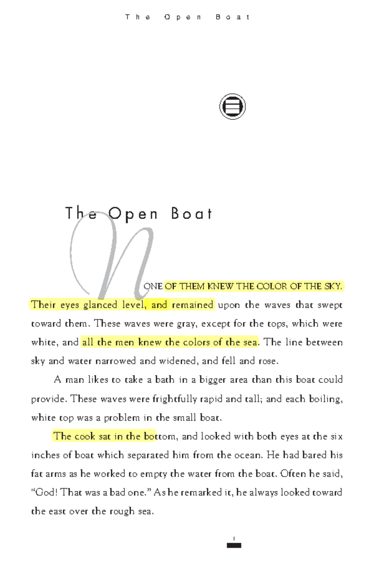 The-open-boat - the open boat book as a practice material - T h e O p e ...