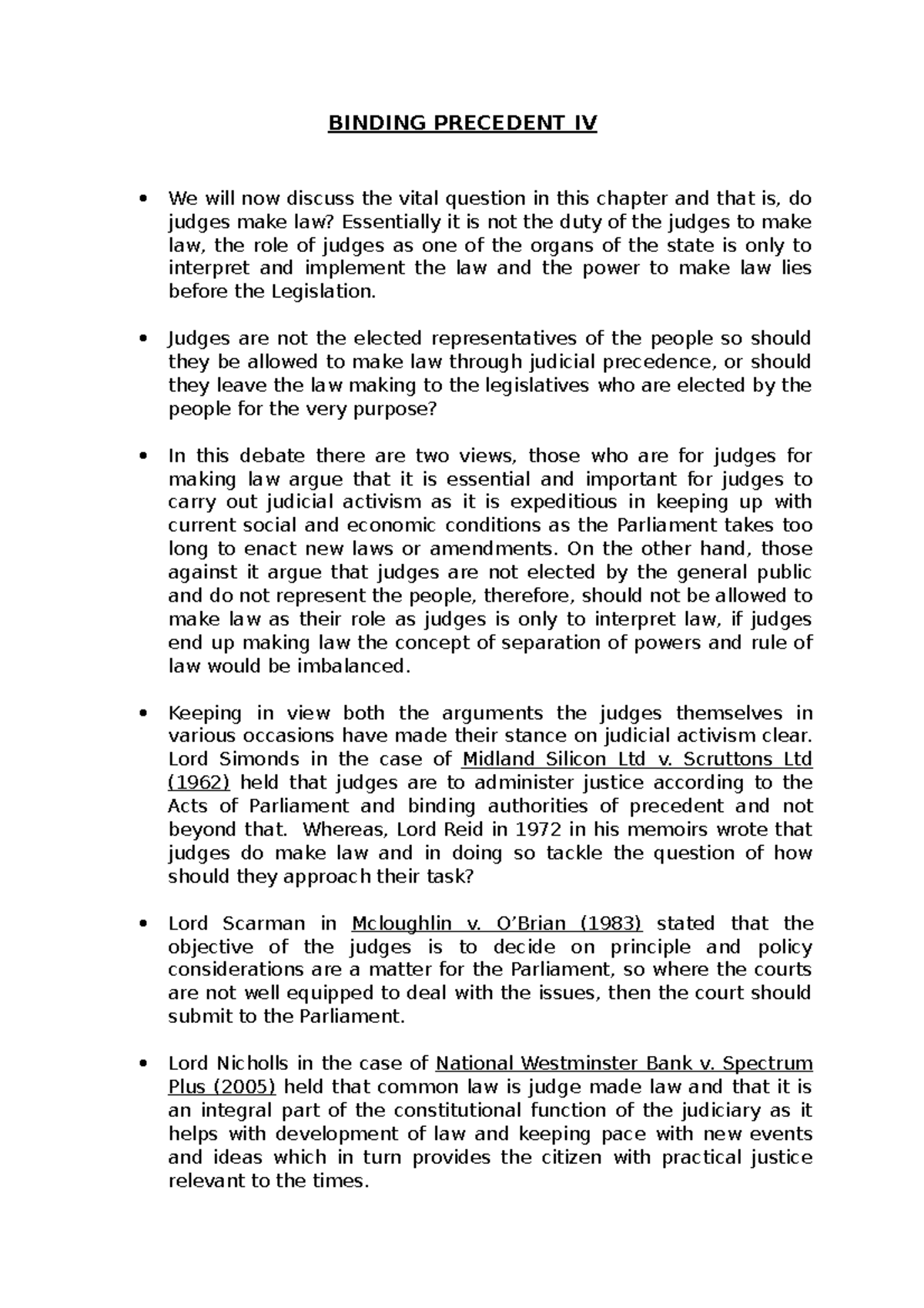 Binding Precedent IV - smnajsnkla - BINDING PRECEDENT IV We will now ...