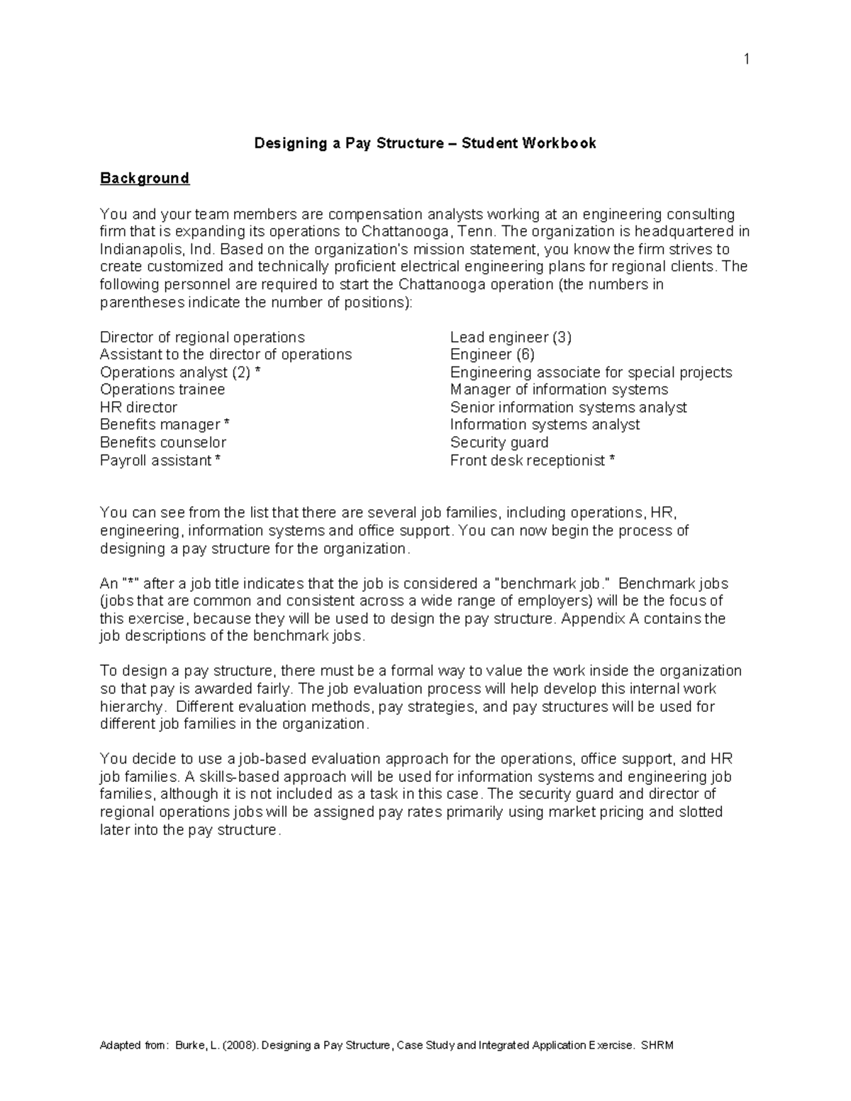 Pay structure - organizational - Designing a Pay Structure – Student ...