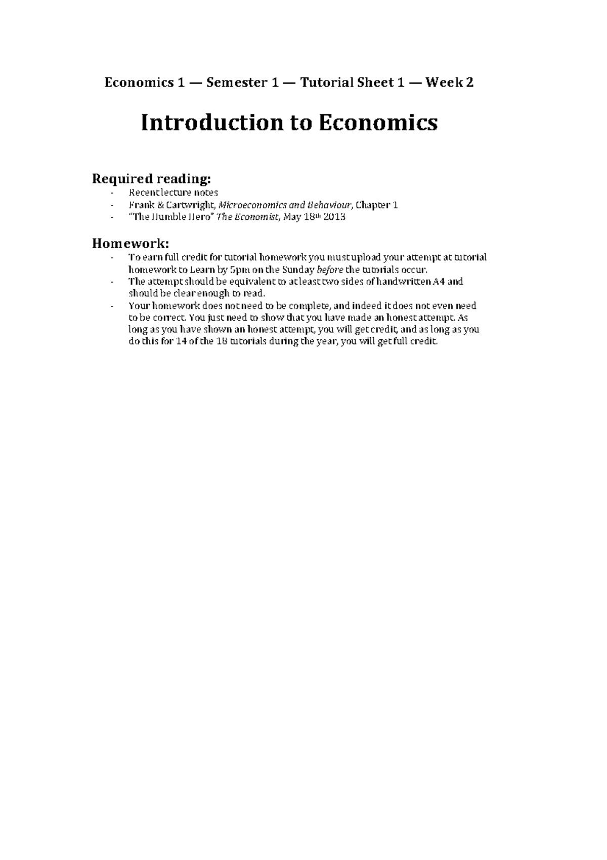 Econ 1 – S1 – W2 – Questions - Economics 1 — Semester 1 — Tutorial ...