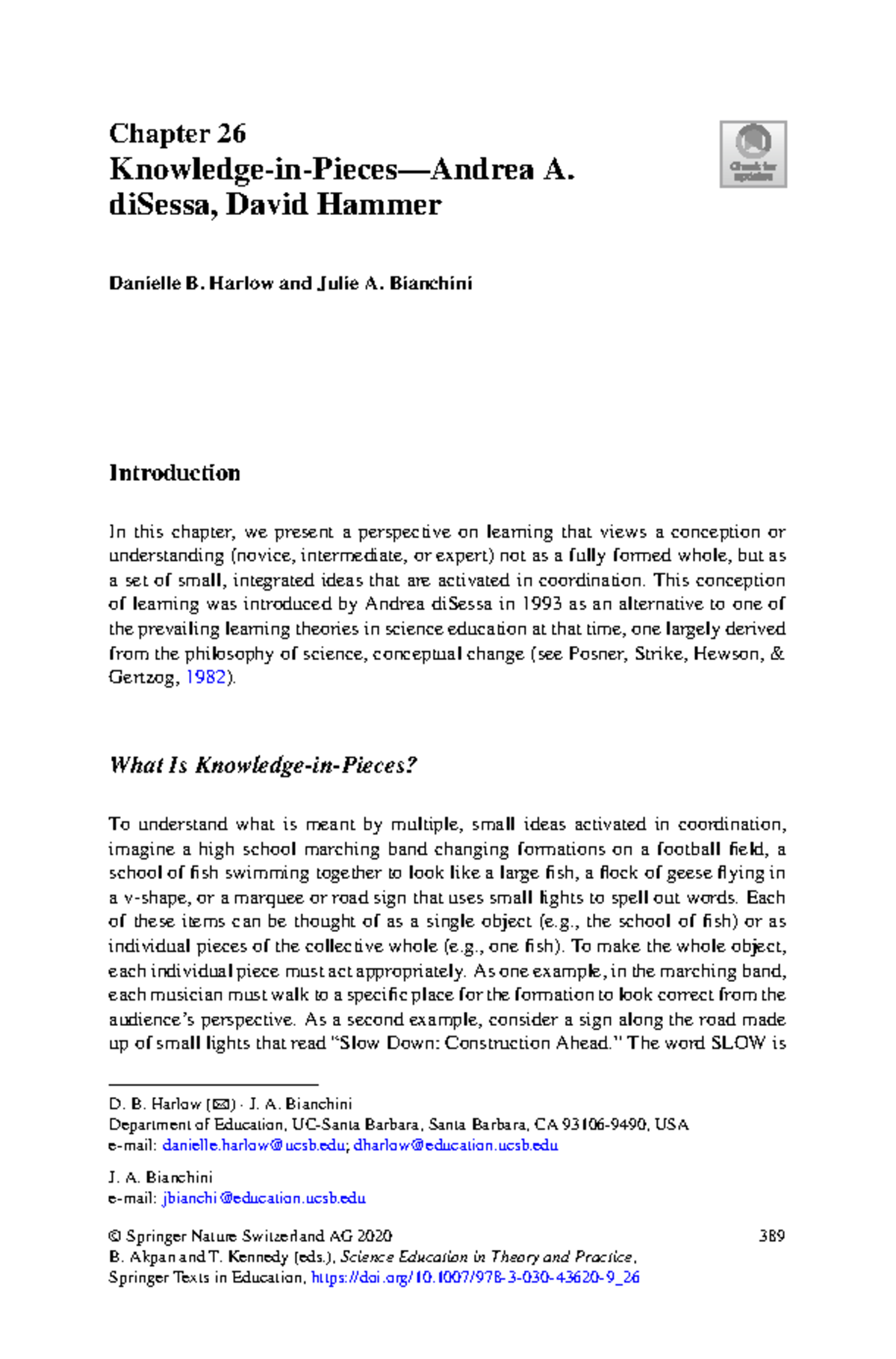 2020-Harlow & Bianchini Knowledge in Pieces Book Chapter - Chapter 26 ...