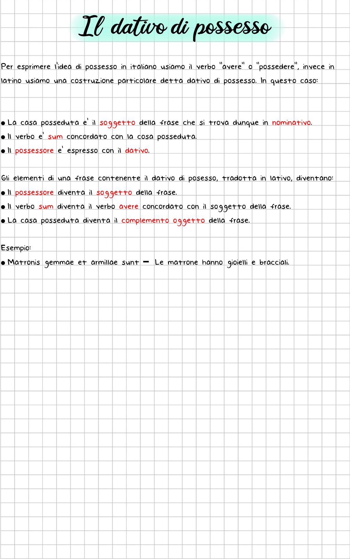 Il dativo di possesso e come tradurlo - Lingua e Cultura Latina ...