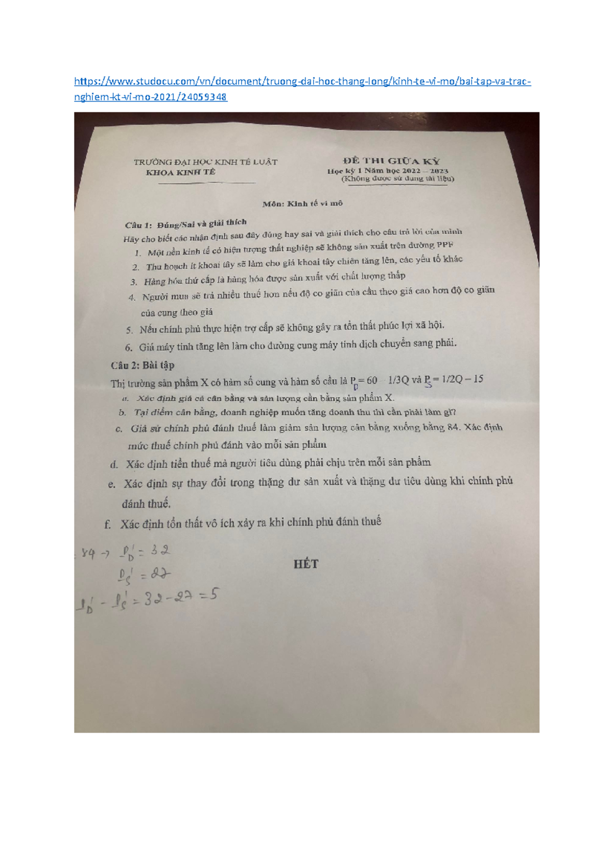 Review - Good - studocu/vn/document/truong-dai-hoc-thang-long/kinh-te-vi-mo/bai-tap-va-trac ...
