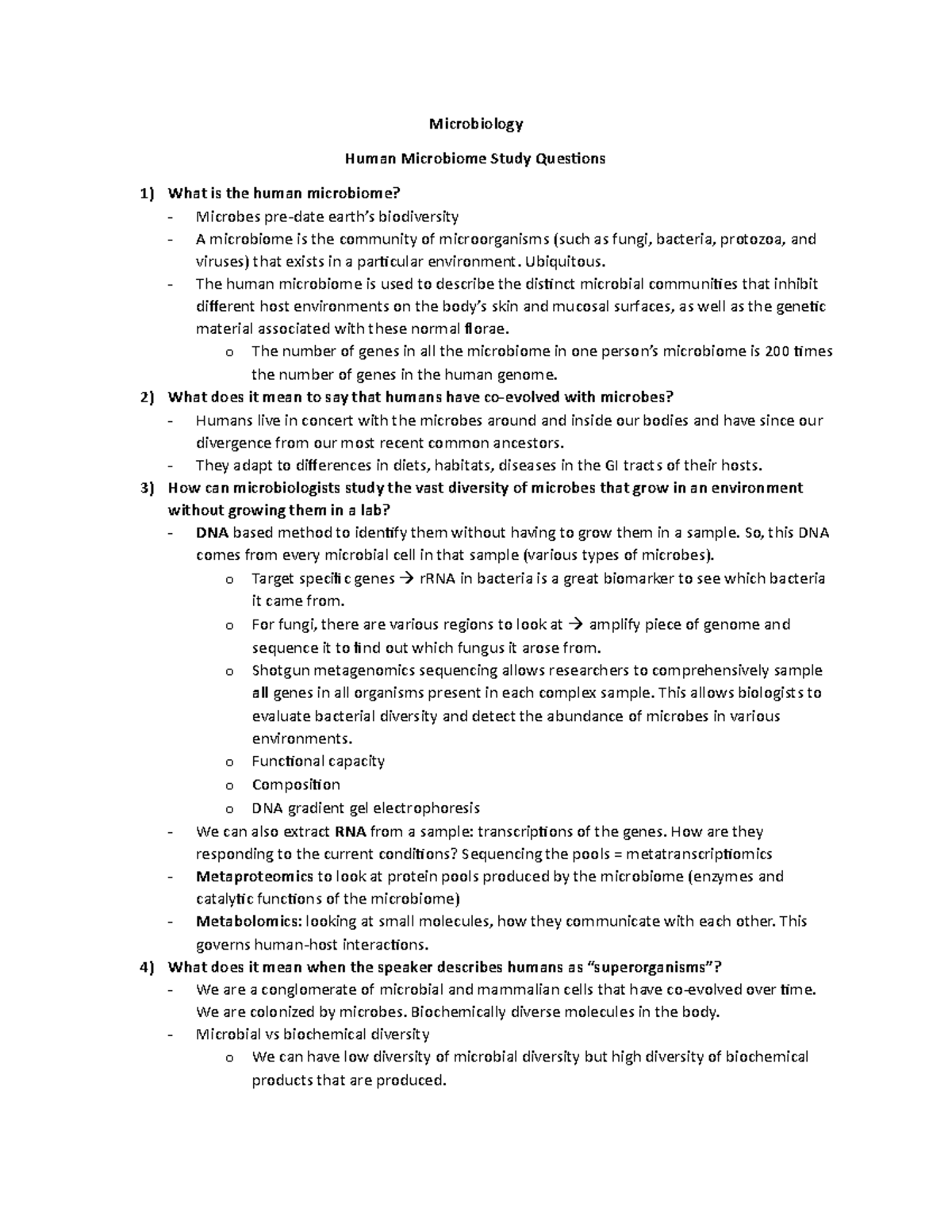 Human Microbiome study questions week 8 - Microbiology Human Microbiome ...