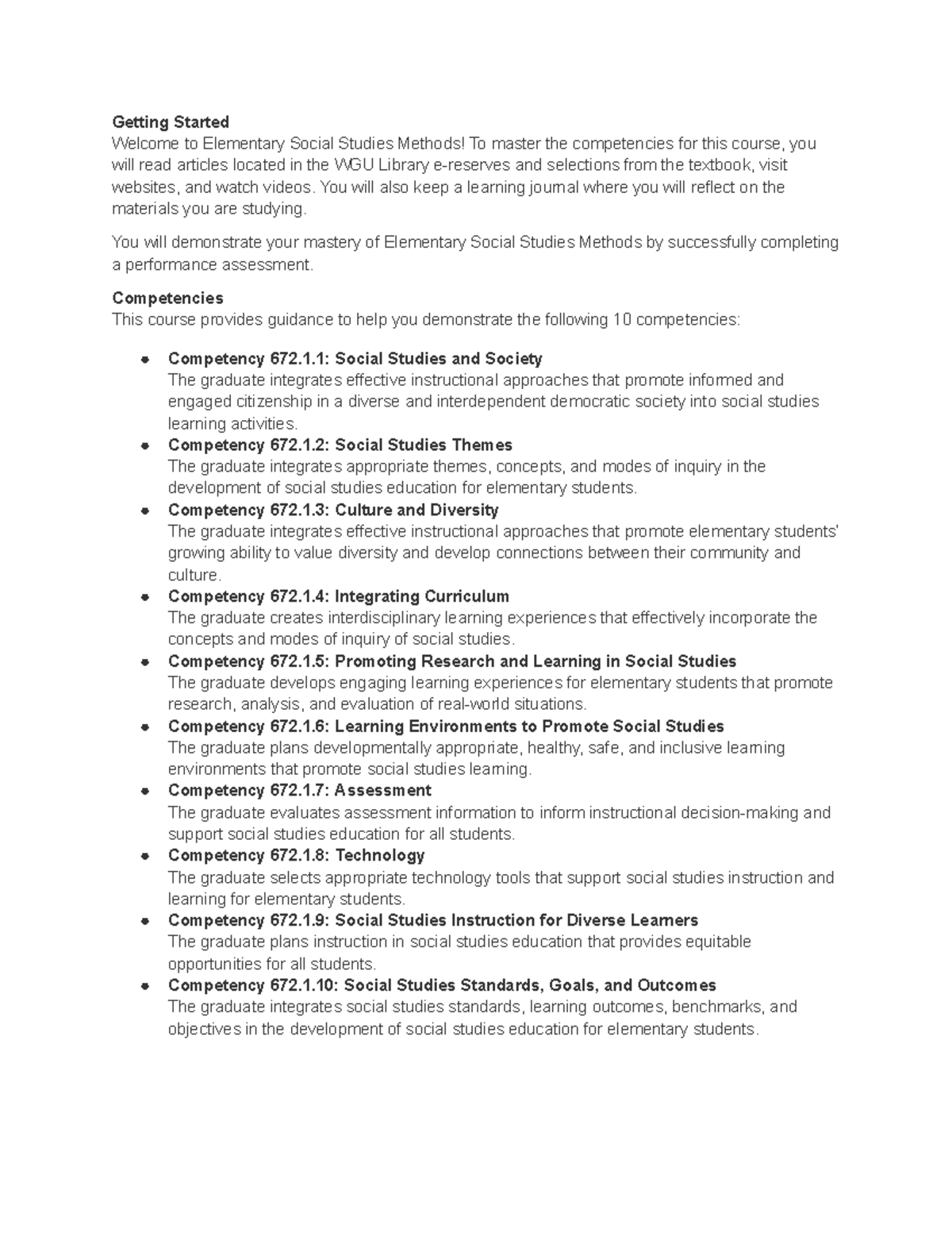 DWP2 Competencies - Getting Started Welcome to Elementary Social ...