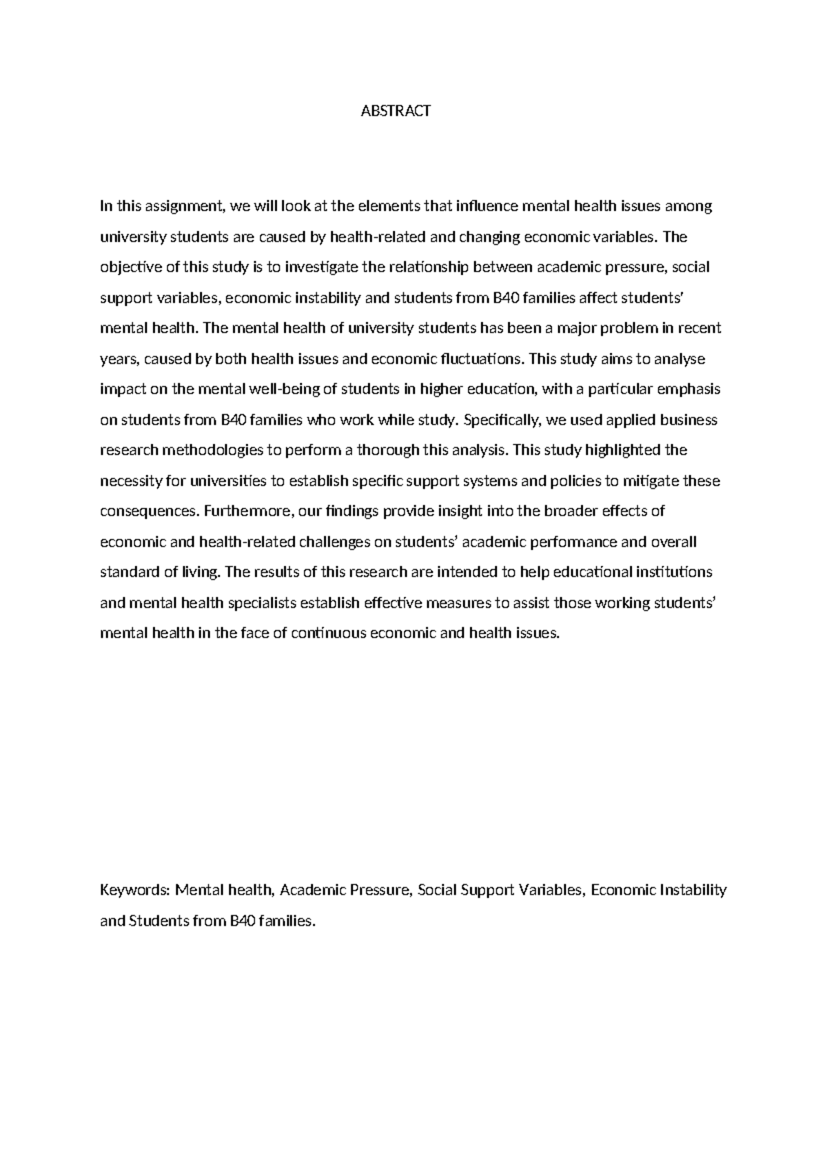 Turn it check 1 - sutrsu - ABSTRACT In this assignment, we will look at ...