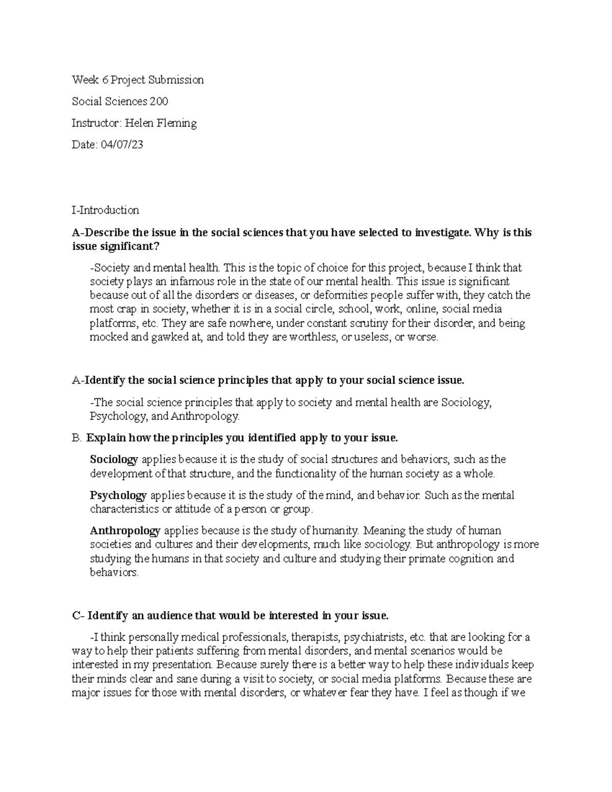 Week 6 project Sub - Course work - Week 6 Project Submission Social ...