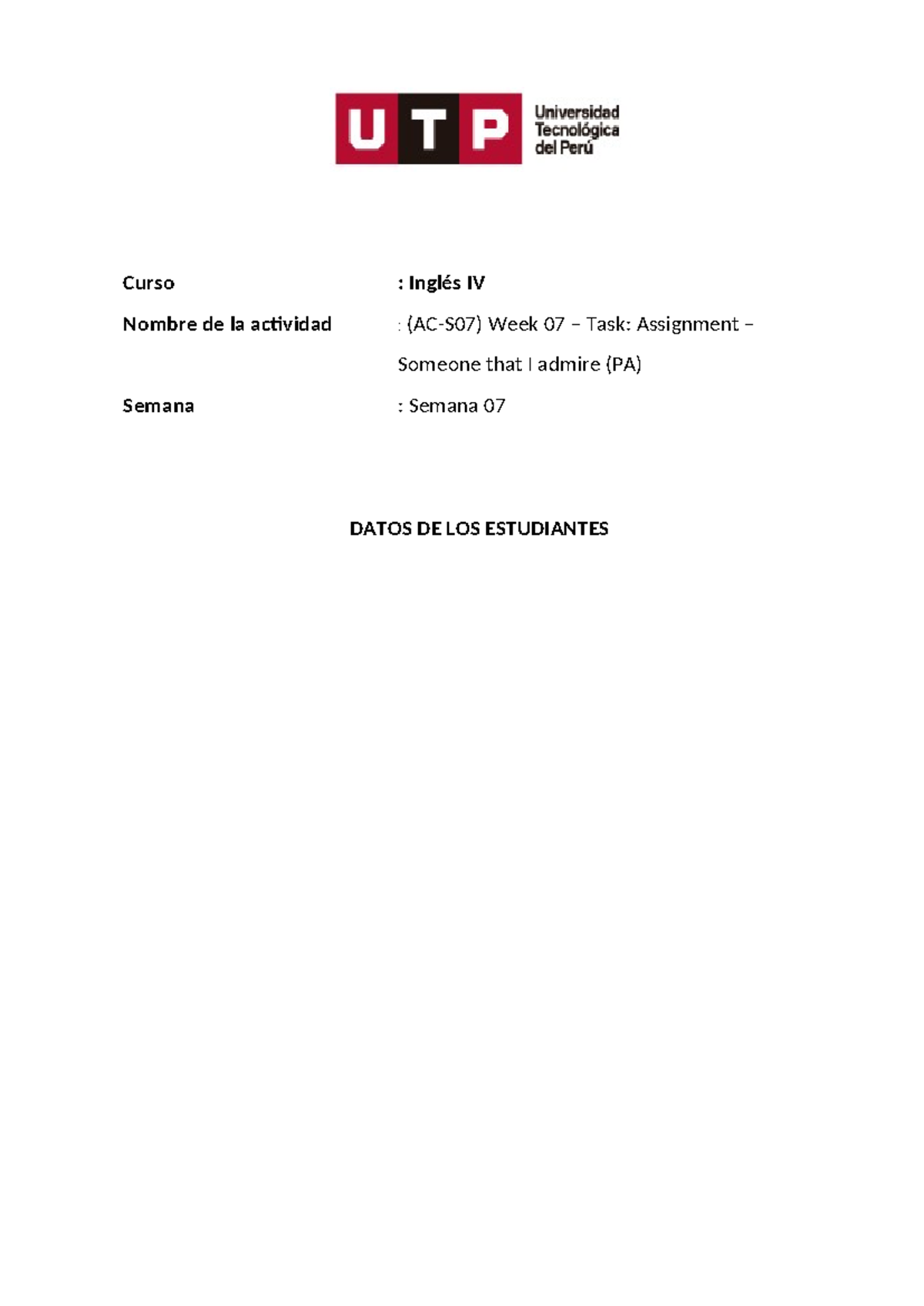 (AC-S07) Week 07 – Task Assignment – Someone that I admire (PA) - Curso ...