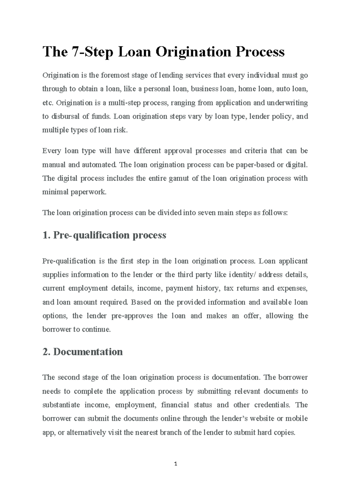 Seven Stages of Loan Processing - The 7-Step Loan Origination Process ...