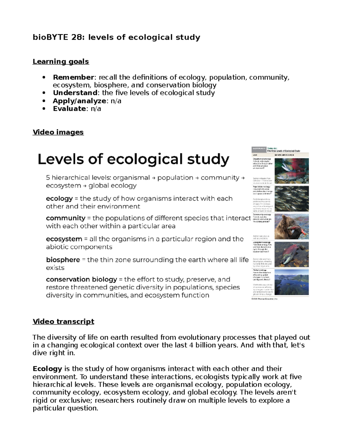 1802.Notes guide.bio BYTE 28 - bioBYTE 28: levels of ecological study ...