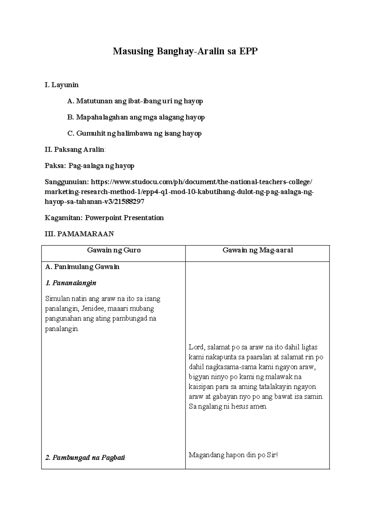 DLP in Epp Antony - Please use this wisely - Masusing Banghay-Aralin sa ...