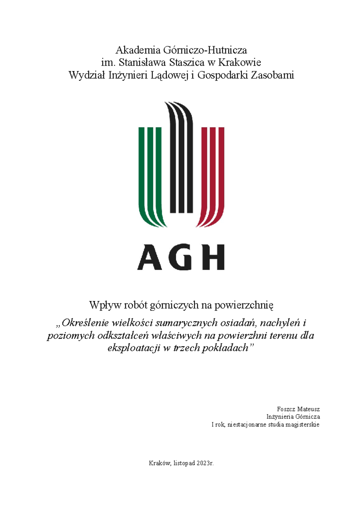Projekt AGH Projektowanie procesów technologicznyhc - Akademia Górniczo ...