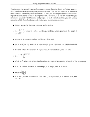[Solved] College Algebra (C278) - Studocu