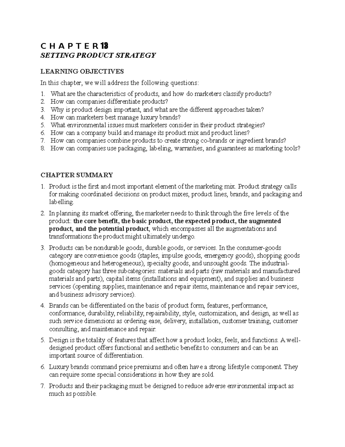 Product - C H A P T E R 13 SETTING PRODUCT STRATEGY LEARNING OBJECTIVES In this chapter, we will ...