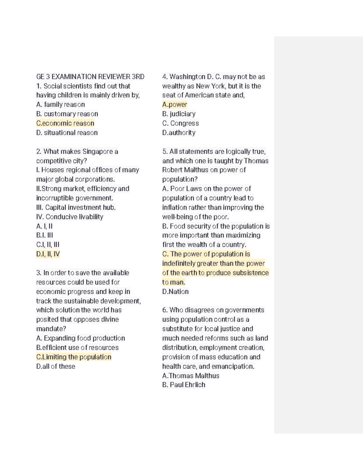 Inbound 1226877664346836364 - GE 3 EXAMINATION REVIEWER 3RD Social ...