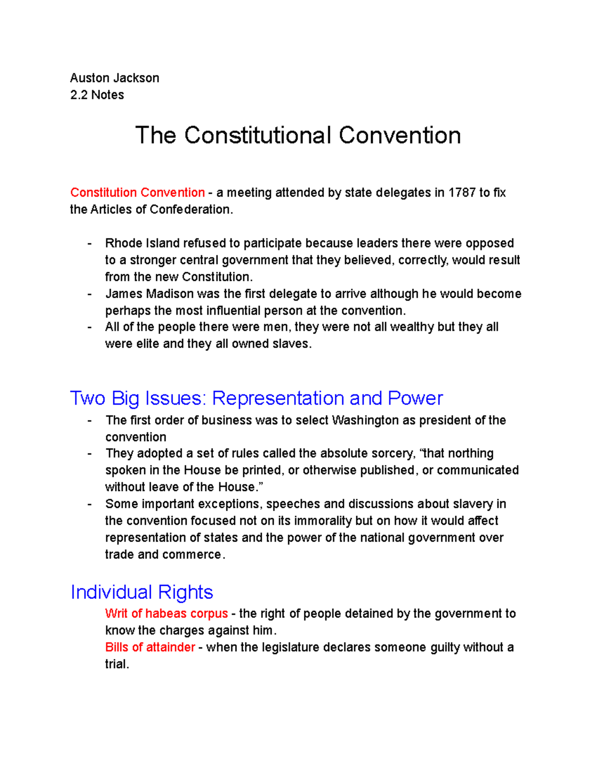 1.5 Textbook Reading Notes - Auston Jackson 2 Notes The Constitutional ...