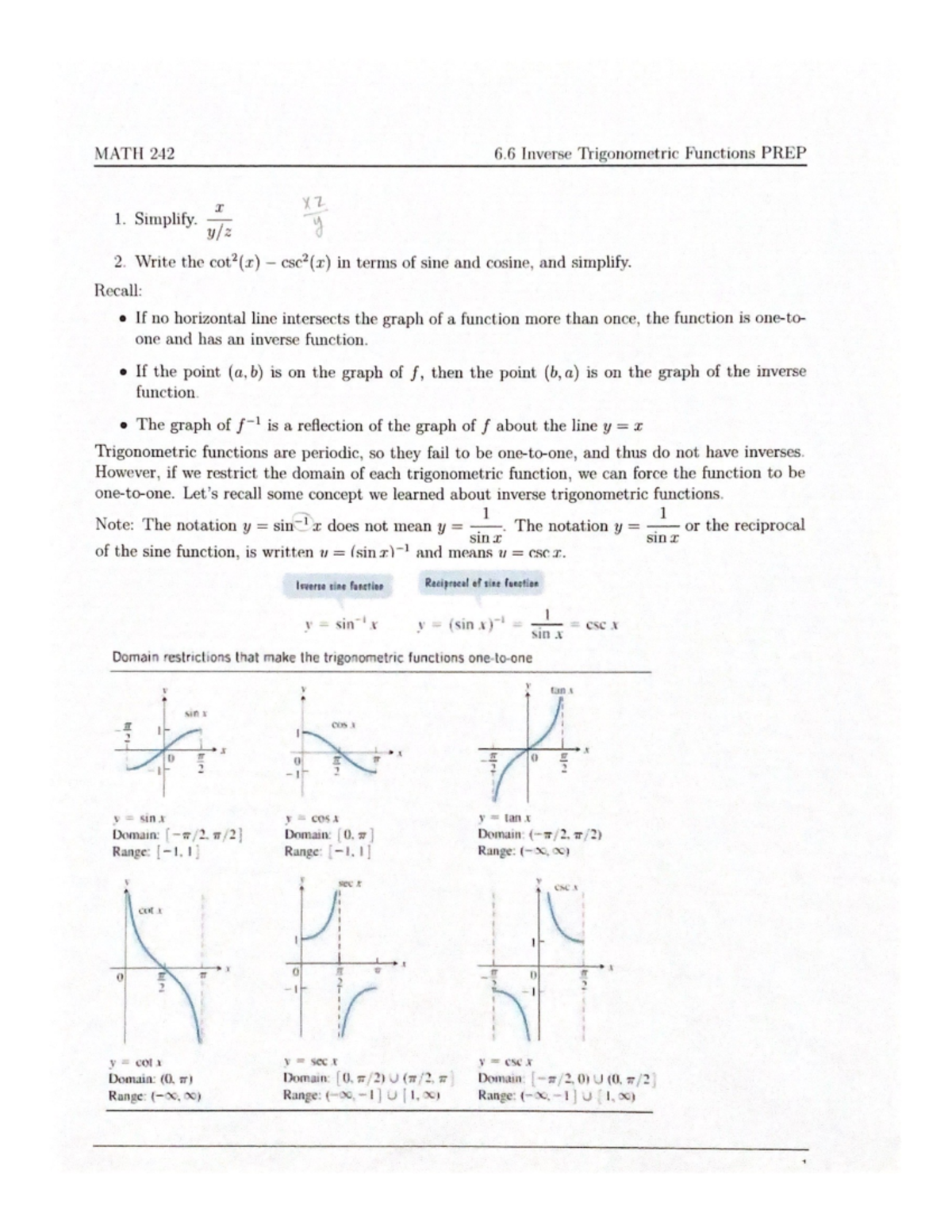 MATH 242 6 - Chapter 6 lesson 6 lecture notes, Dr. Liu - MATH 242 - Studocu