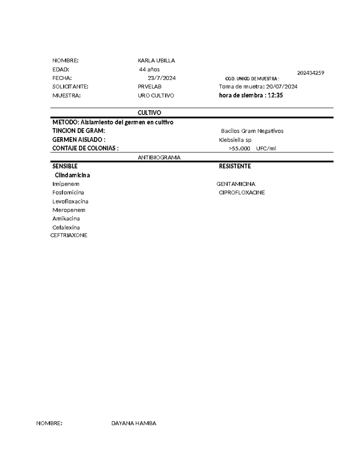 Modelo de informe FEM - report - LA FAMILIA Atención Medicina General ...