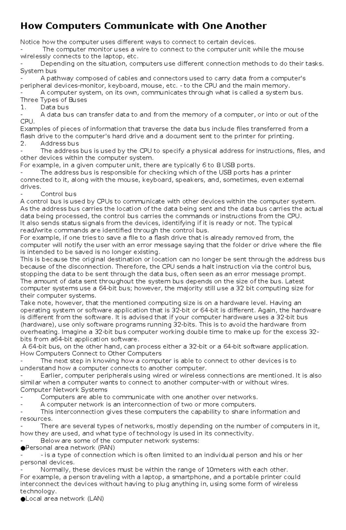 HOW Computers Communicate WITH ONE Another 1 - How Computers ...