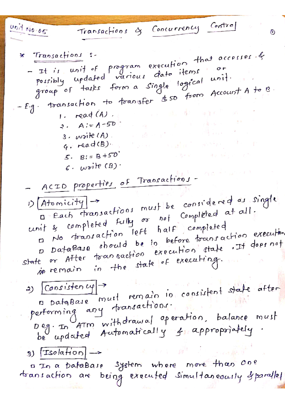 Unit no. 05 DBMS - notes - database management system - Studocu