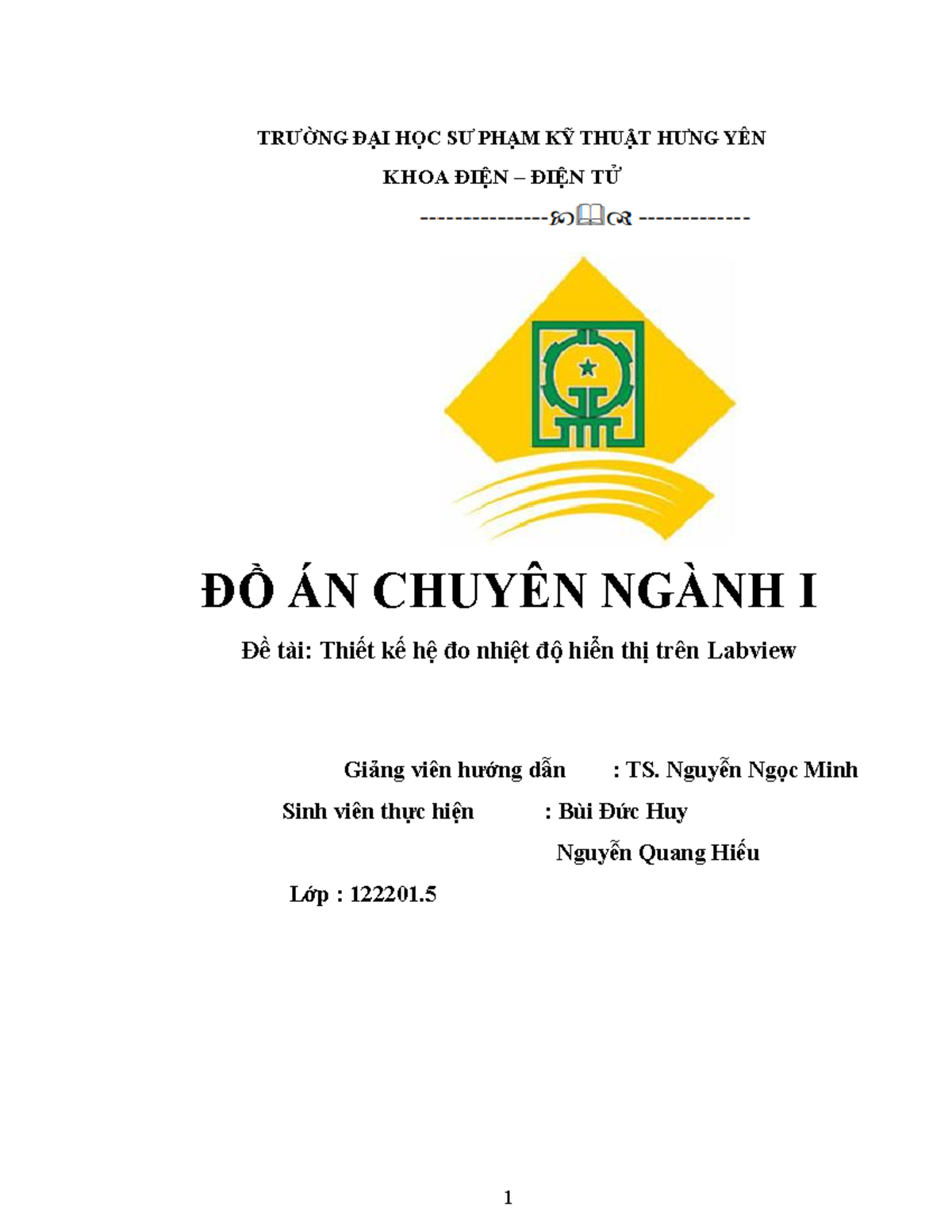 ĐACN1 - UTEHY - TRƯỜNG ĐẠI HỌC SƯ PHẠM KỸ THUẬT HƯNG YÊN KHOA ĐIỆN ...