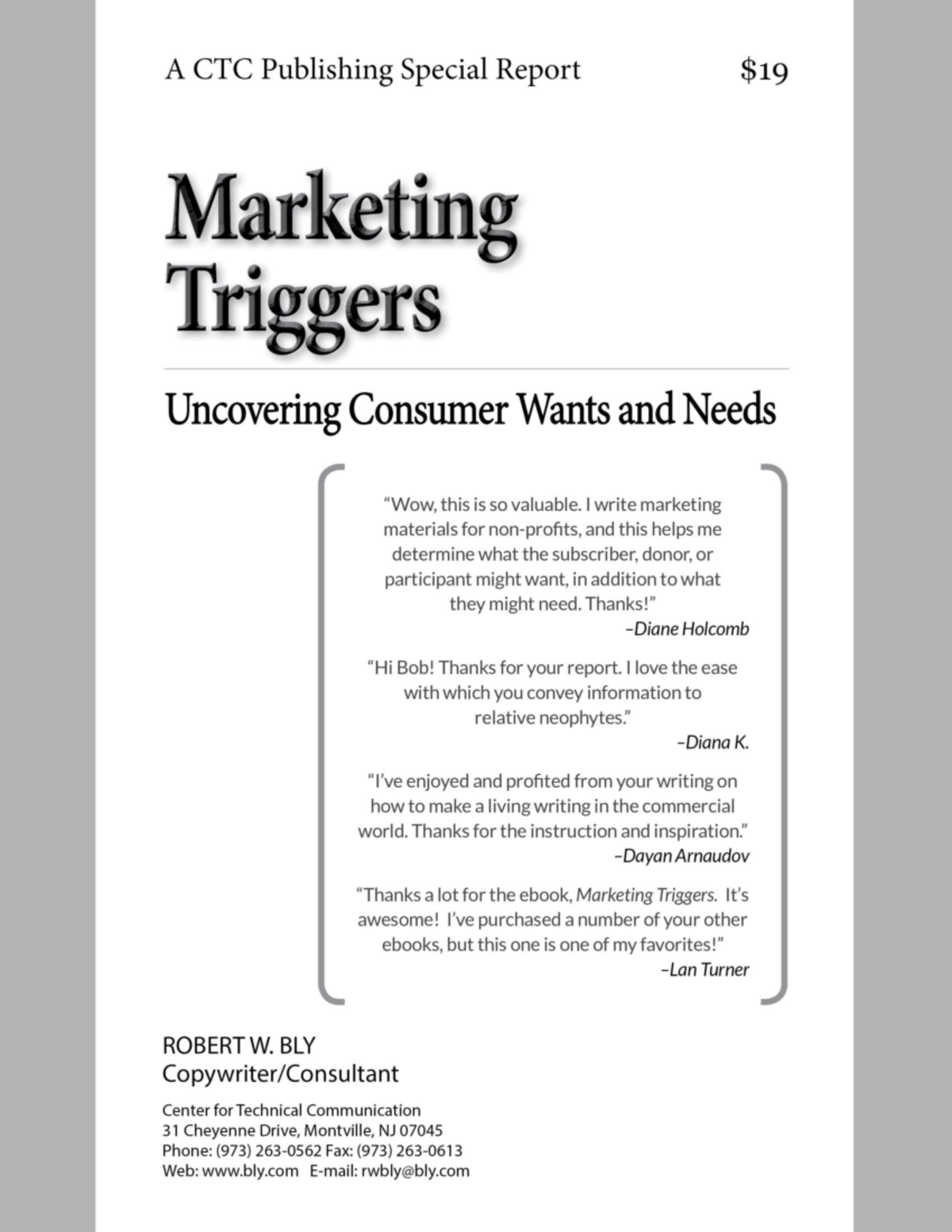 Marketing Triggers - Notes to the Reader © Copyright 2017 Center for ...