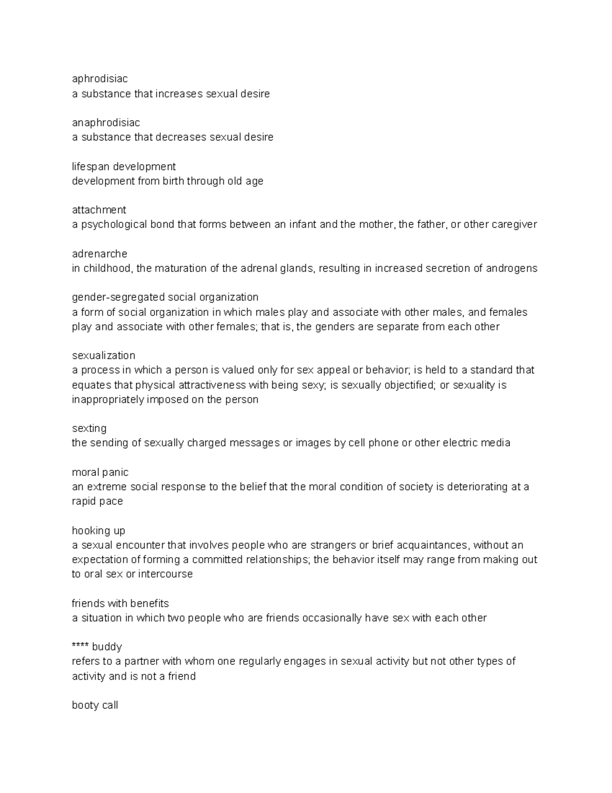 453- 11 - Professor: Janet Hyde - aphrodisiac a substance that ...