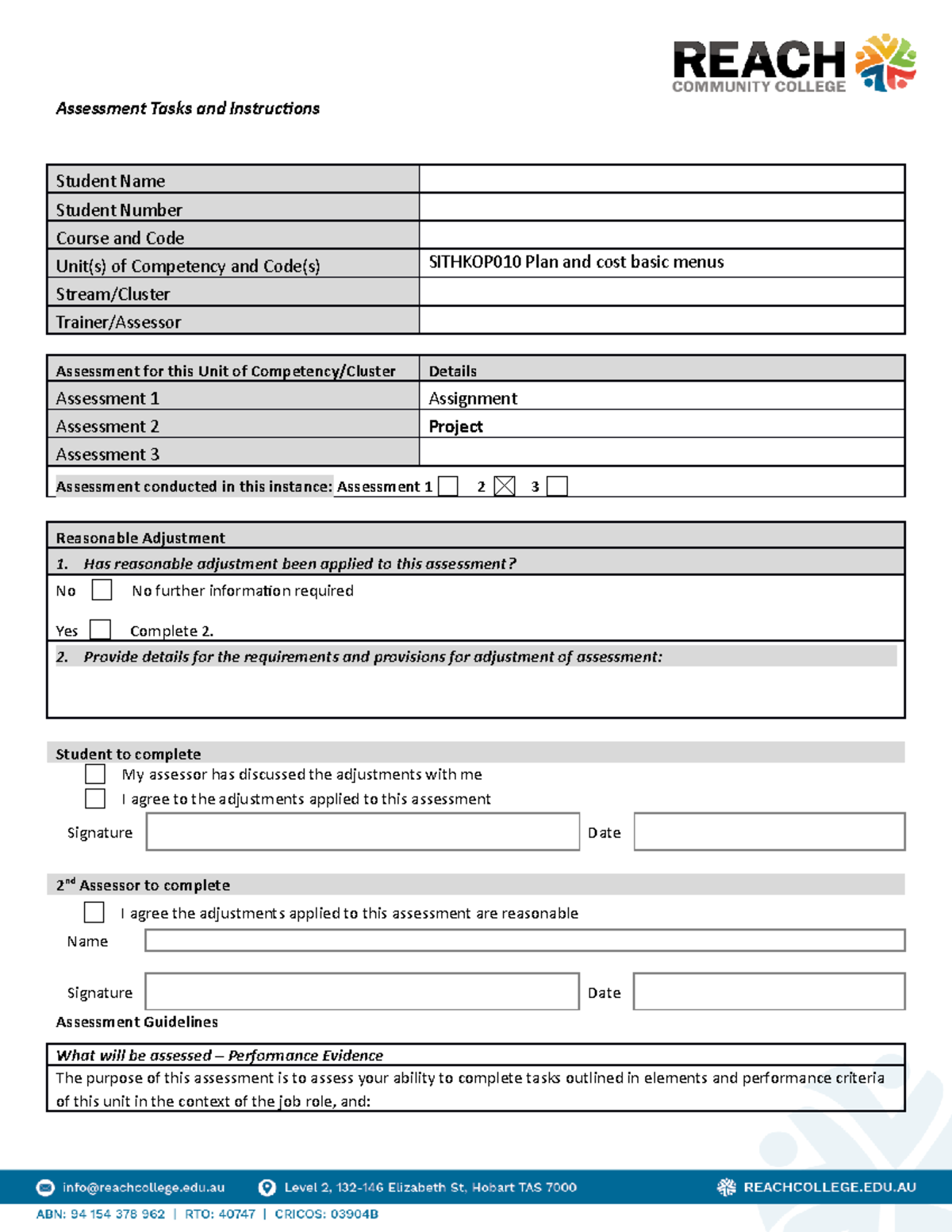 Assessment Tasks and Instructions - Studocu