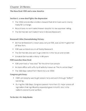 Chapter 23 Notes - Chapter 23 Notes The Great Depression Begins ...