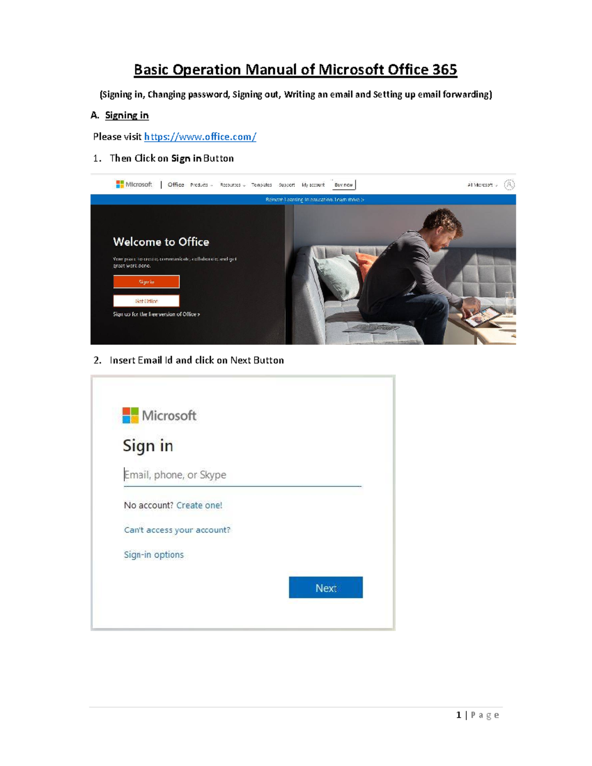 Manual office 365 - making long description - Basic Operation Manual of ...