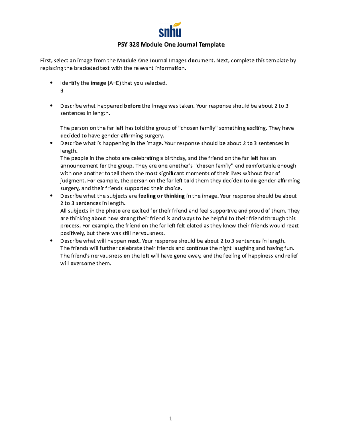 PSY 328 Module One Journal Template - PSY 328 Module One Journal ...
