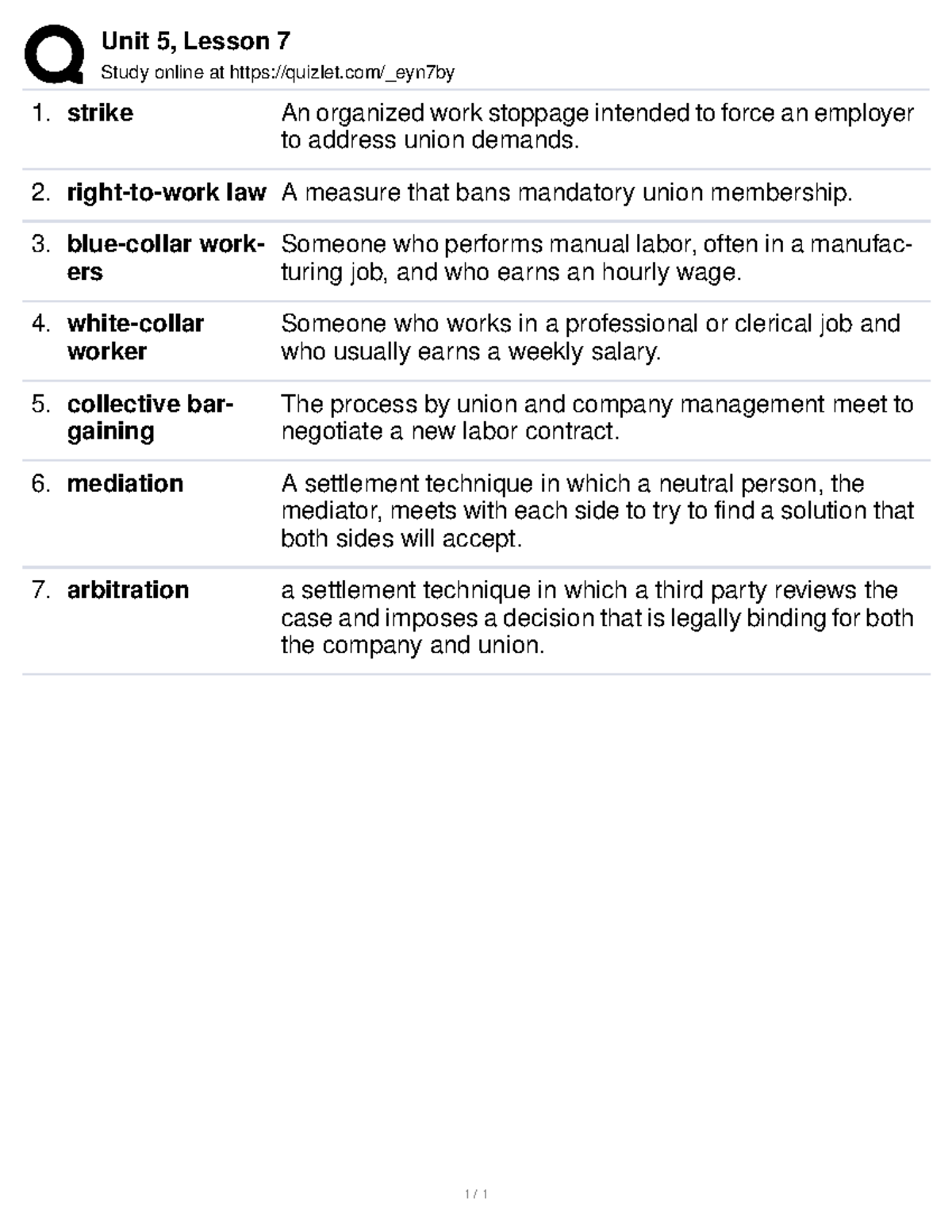 Unit 5, Lesson 7 - help study - Unit 5, Lesson 7 Study online at ...